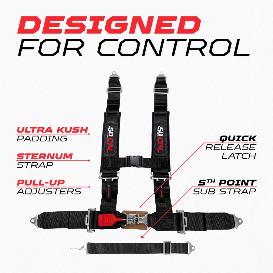 safety gear, 4 and 5 point harnesses bolt in, clip in, or wrap around