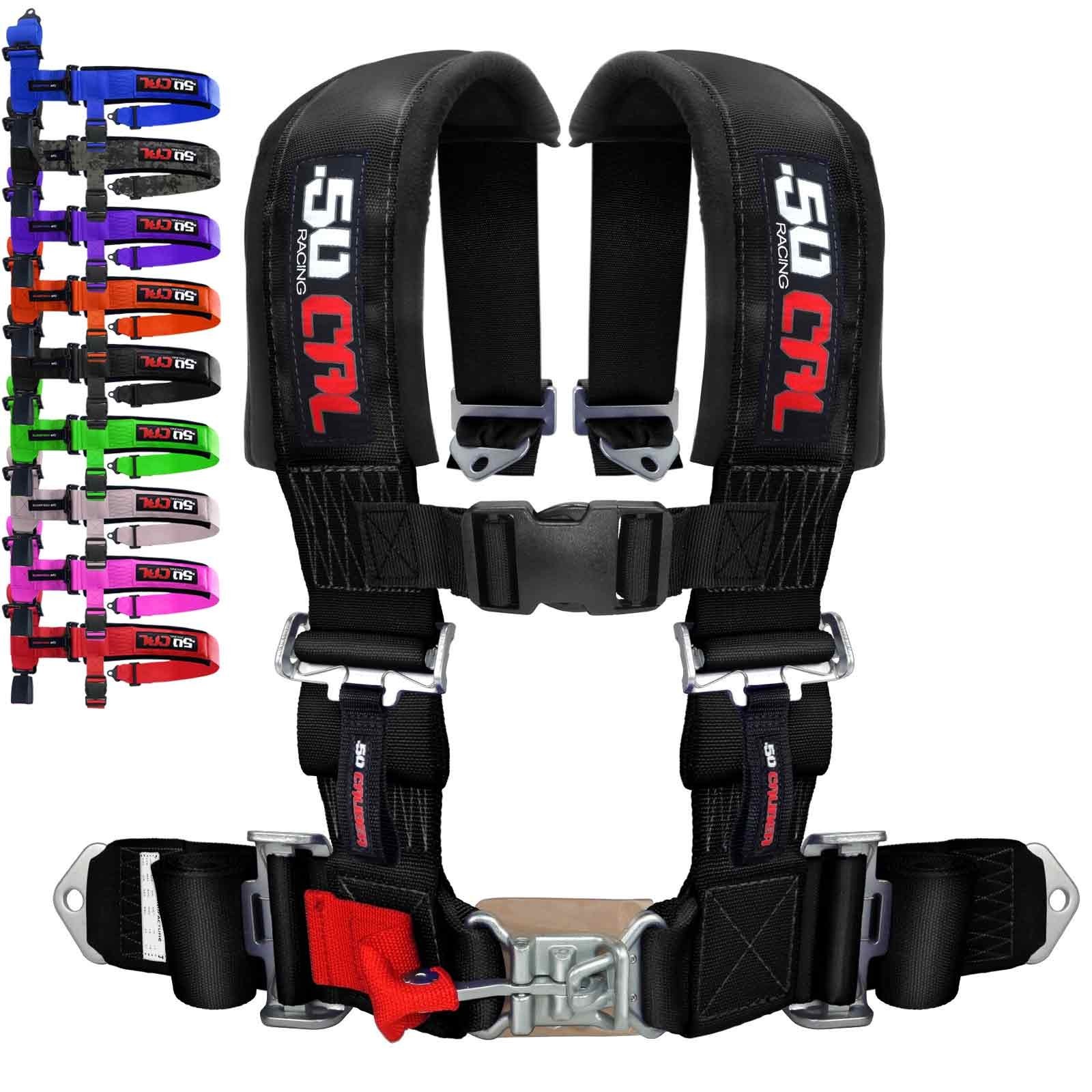 safety gear, 4 and 5 point harnesses bolt in, clip in, or wrap around