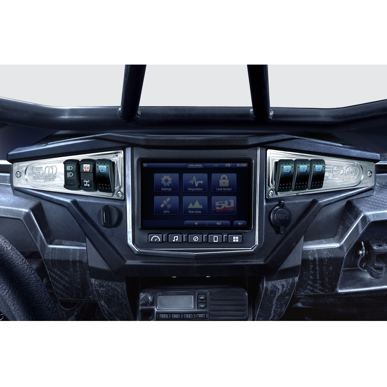 Polaris RZR XP1000 Ride Command CNC Billet Aluminum 6 Switch Dash Panel ...