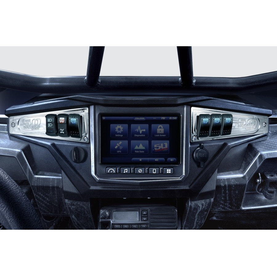 Polaris RZR XP1000 Ride Command CNC Billet Aluminum 6 Switch Dash Panel ...